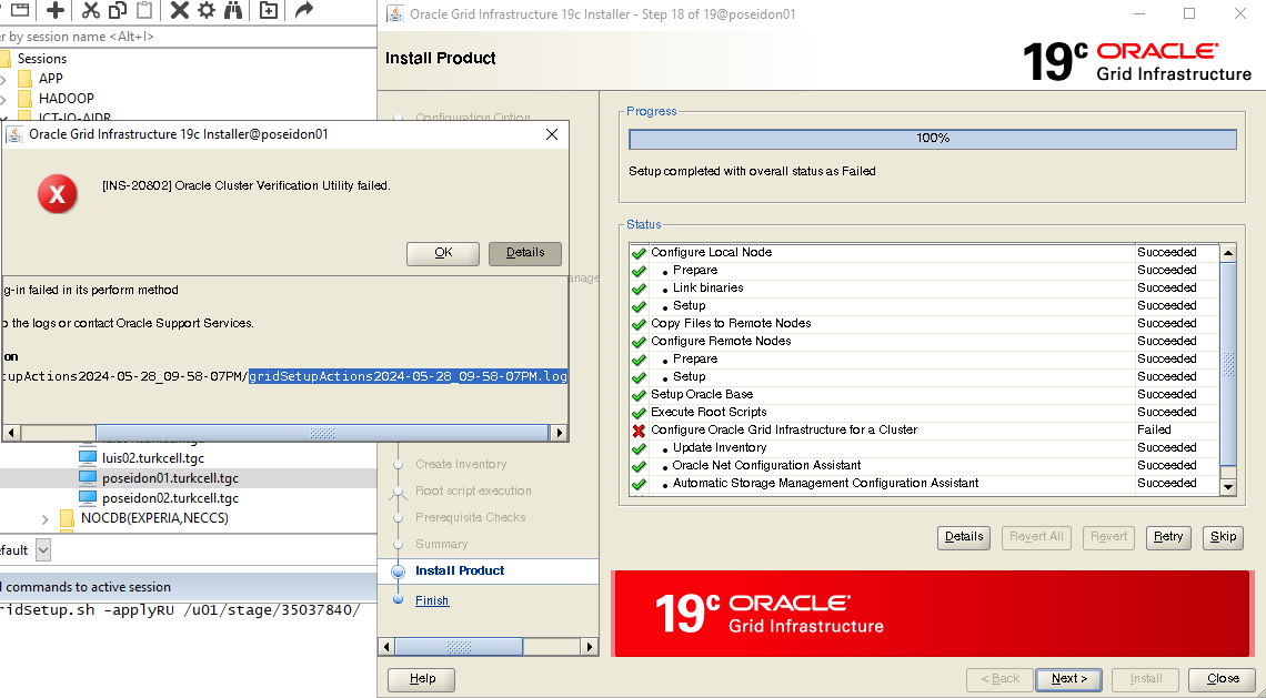 ORACLE RAC GRID INSTALLATION INS-20802 Oracle Cluster Verification Utilty failed. Error And ...